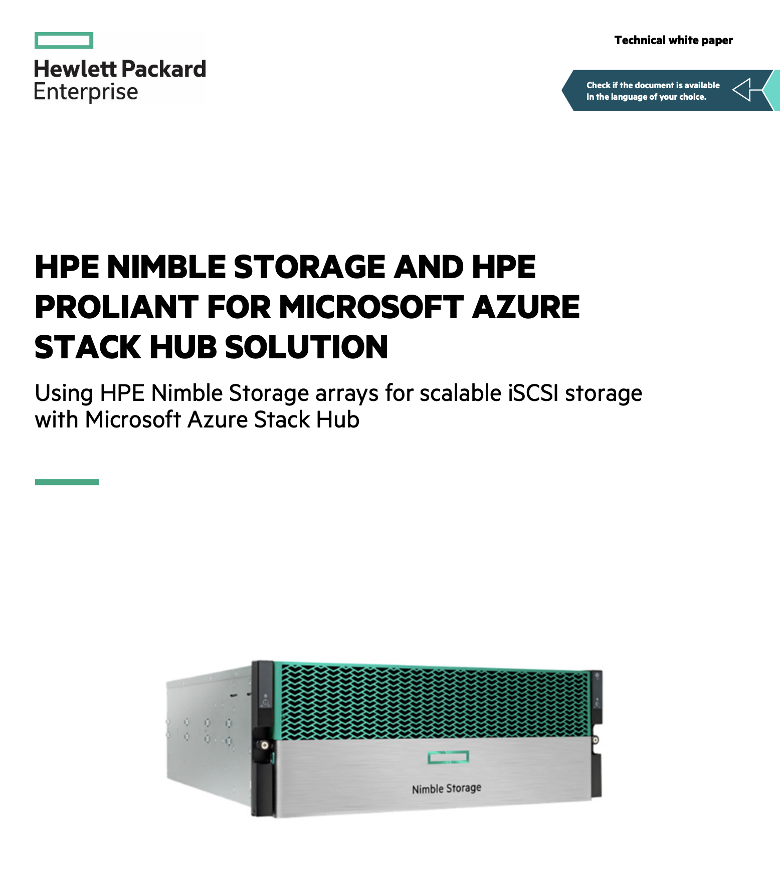 TechHub | HPE Nimble Storage for Microsoft Azure Stack Hub Solution